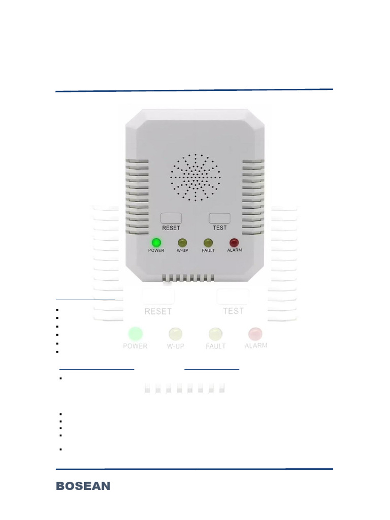 Detector de CO+LEL - Bosean - BH-H3 | PDF | Combustibles | Gas natural