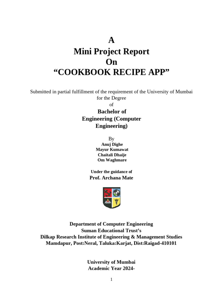 Mini Project Report Format | PDF | Mobile App | Mongo Db