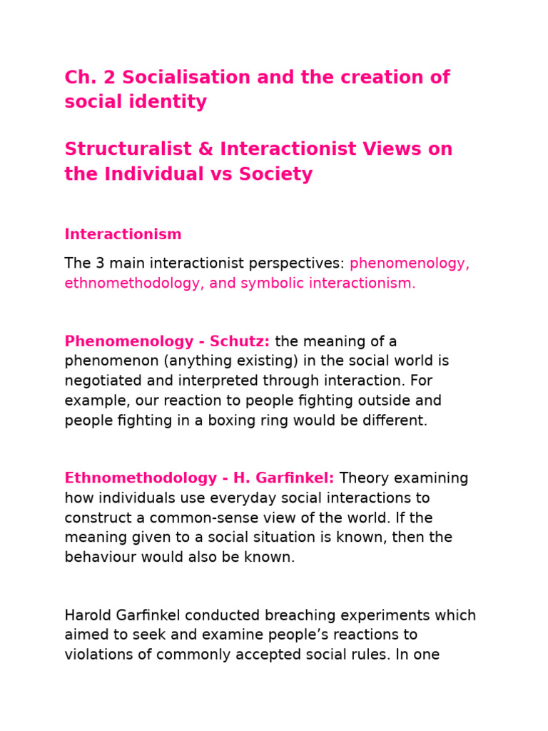 Socialisation and Identities As Socio | PDF | Identity (Social Science ...