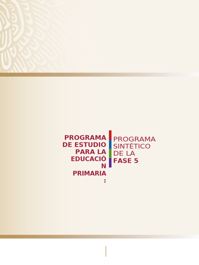 Programa Sintetico Fase 5 | PDF | Aprendizaje | Educación primaria