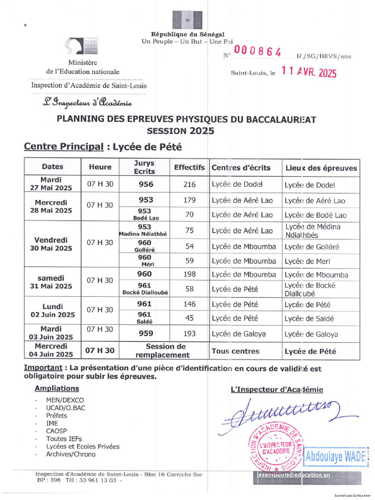 Plannings Bac Eps Ia Saint-Louis | PDF