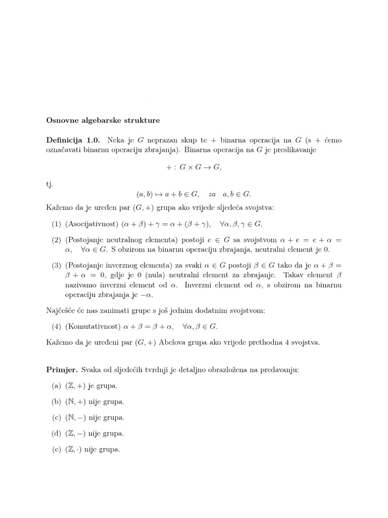 Linearna Algebra II - Materijali S Predavanja | PDF