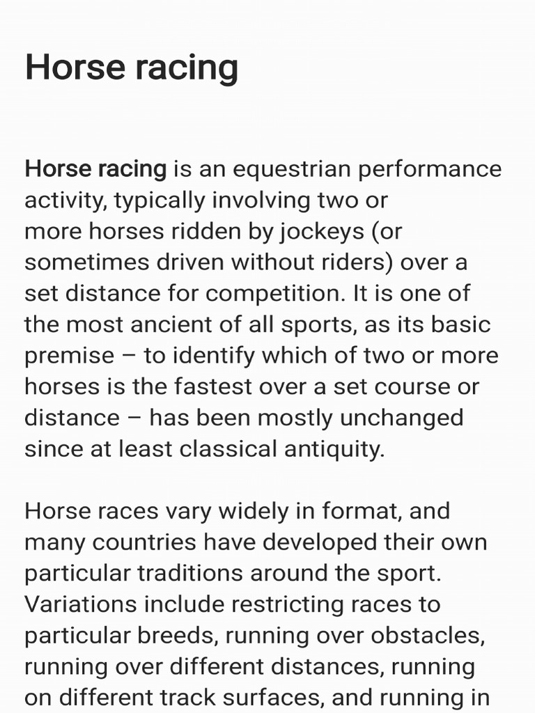 Horse Racing | PDF