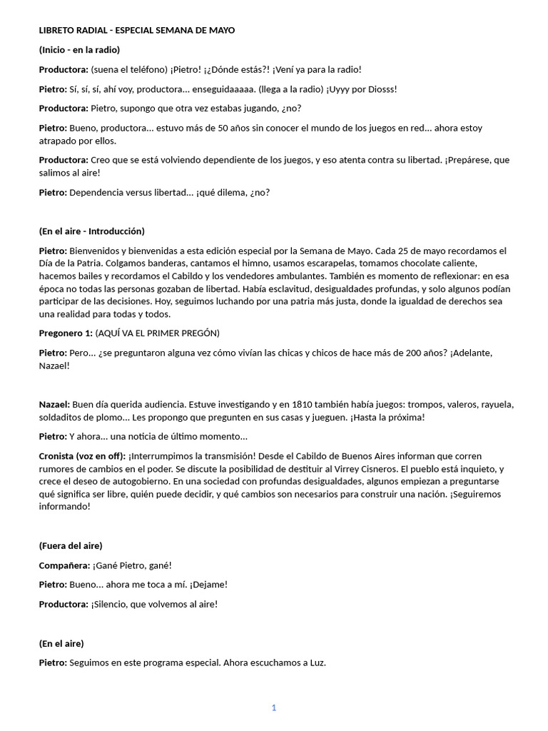 LIBRETO RADIAL Final o para Seguir Analizando | PDF