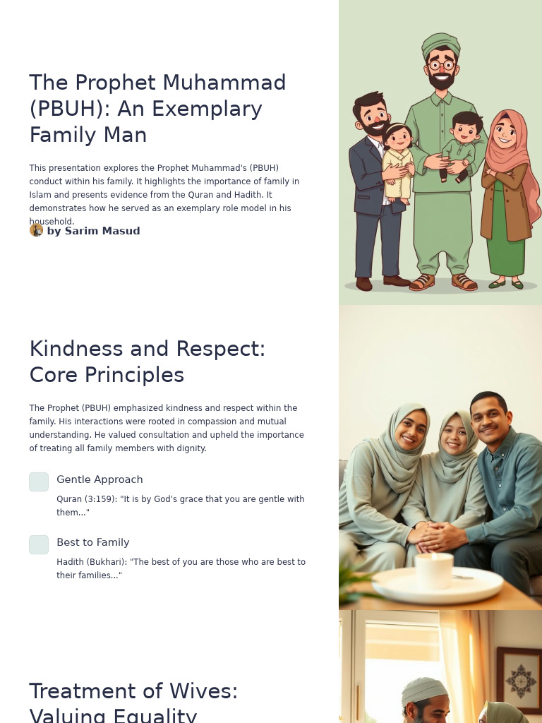 The Prophet Muhammad PBUH An Exemplary Family Man | PDF | Muhammad | Hadith