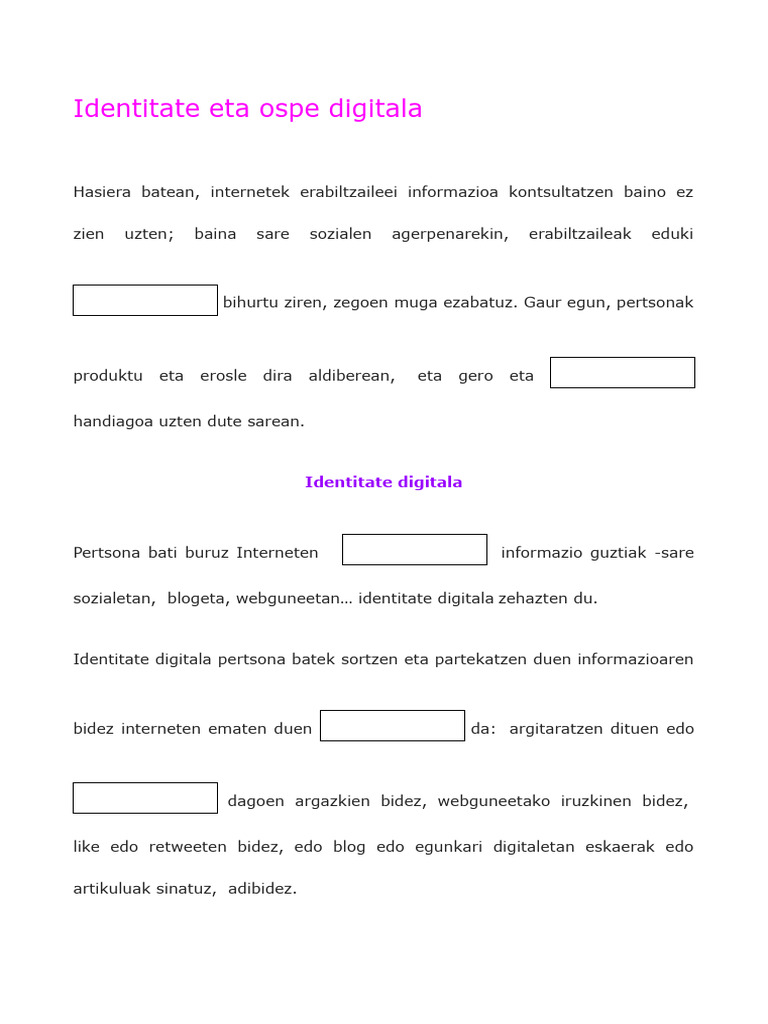 Identitate Digitala Ospe Digitala Pribatutasuna Eta Aztarna Digitala ...