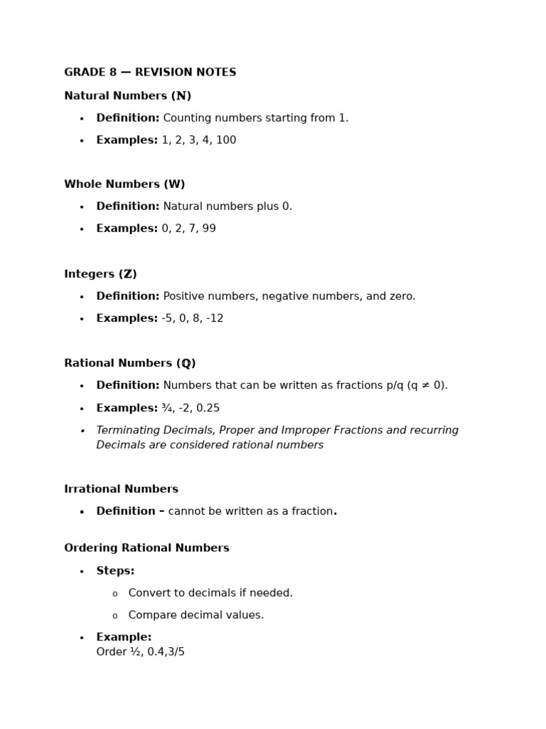 Terminating Decimals, Proper and Improper Fractions and Recurring Decimals Are Considered ...