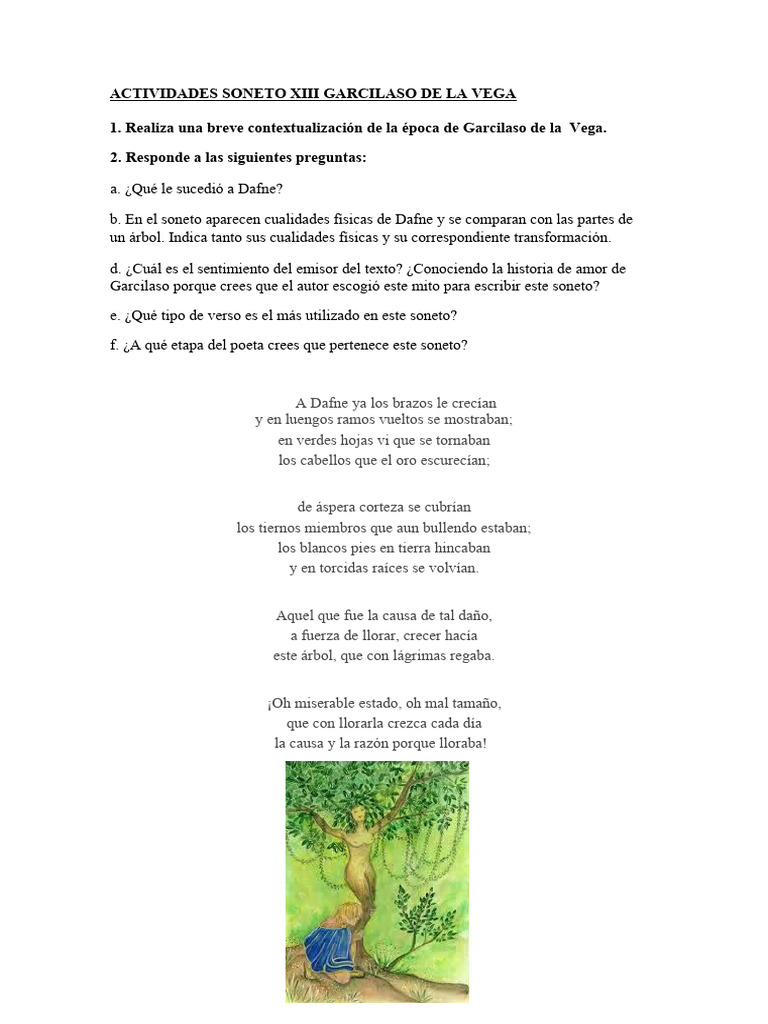 Análisis del Soneto XIII de Garcilaso | PDF