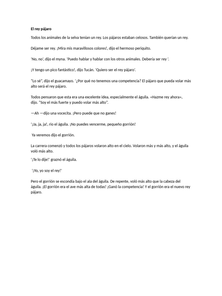 El Rey Pájaro | PDF