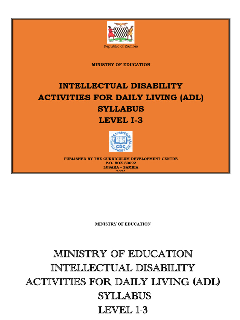 E Dited-Syllabus - Intellectual Disability Adl Level 12-02-25 | PDF ...