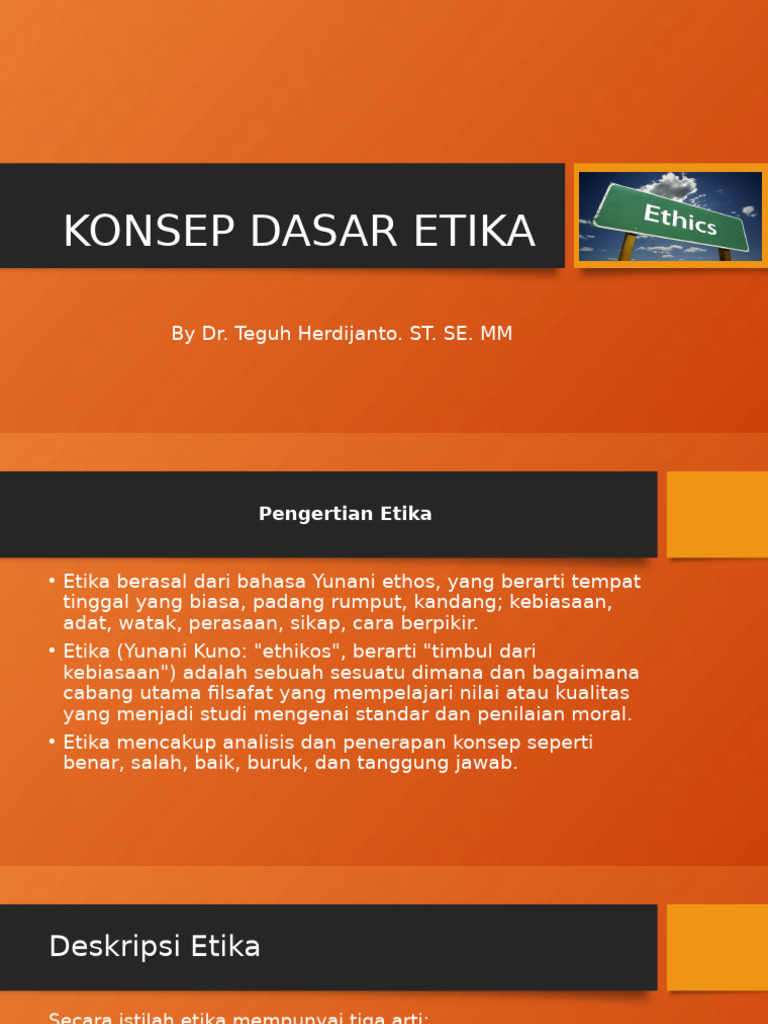 Konsep dan Prinsip Dasar Etika | PDF