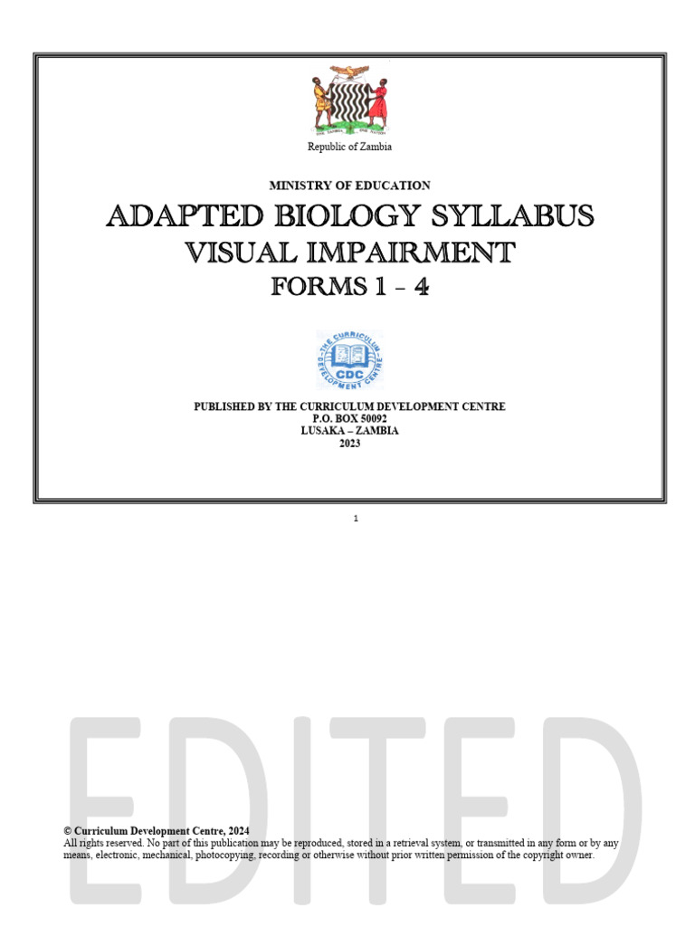 Edited Adapted Ordinary Level Biology Syllabus | PDF | Plant Nutrition | Cell (Biology)