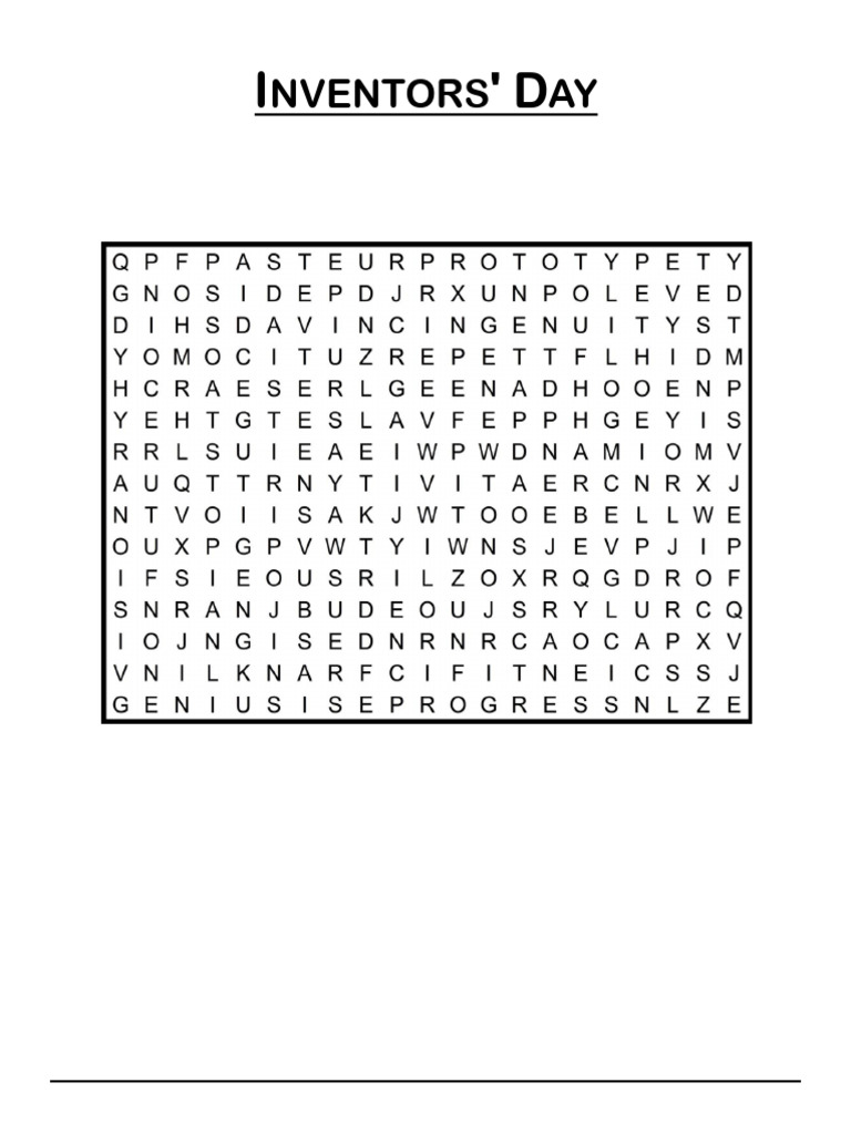 Inventors Word Search | PDF