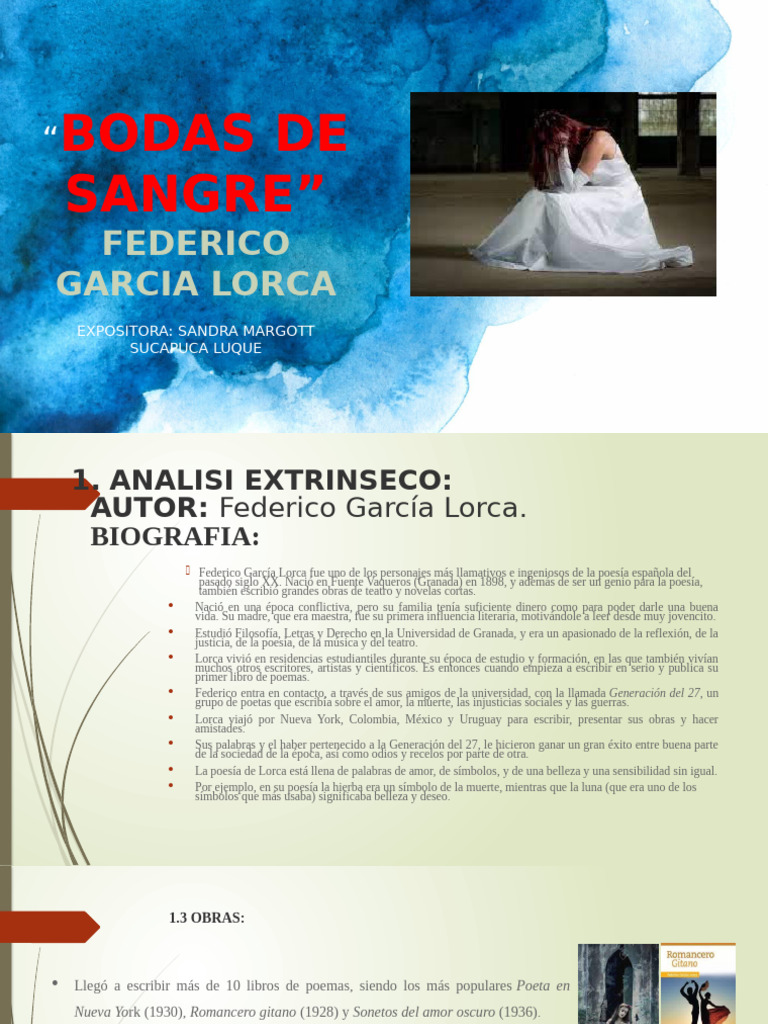 Análisis de "Bodas de Sangre" de Lorca | PDF | Federico García Lorca