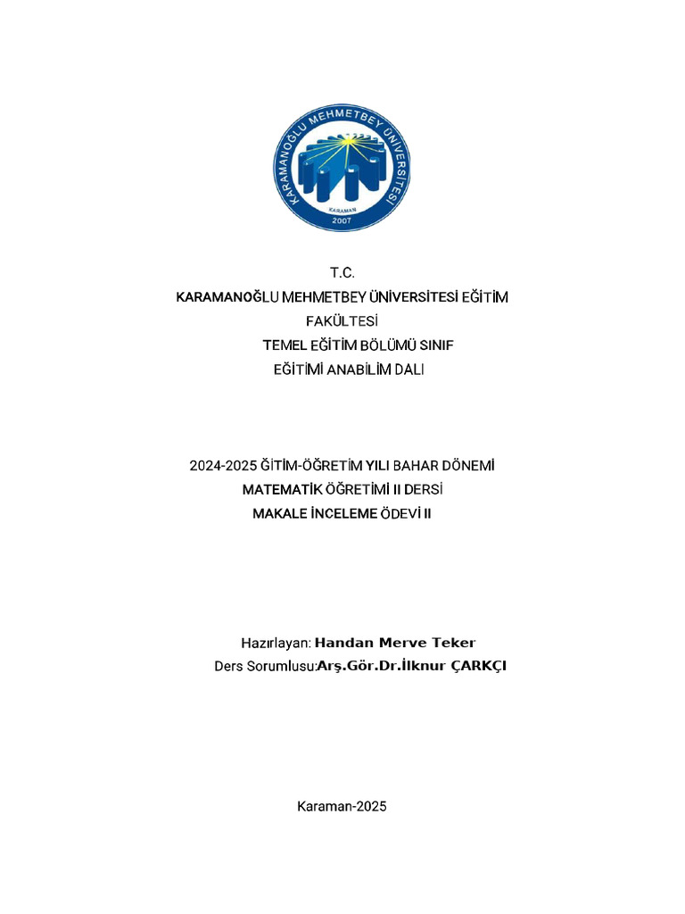 Makale Incelemesi PARA - Merve | PDF