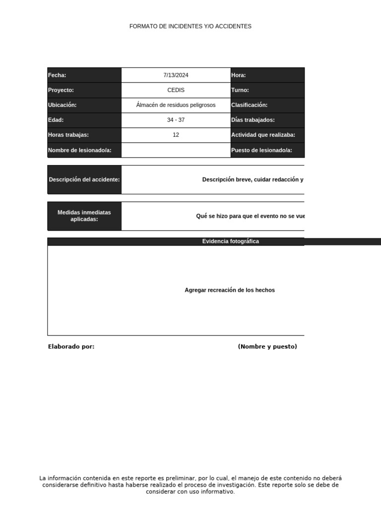 Formato Reporte Flash NUEVO | PDF