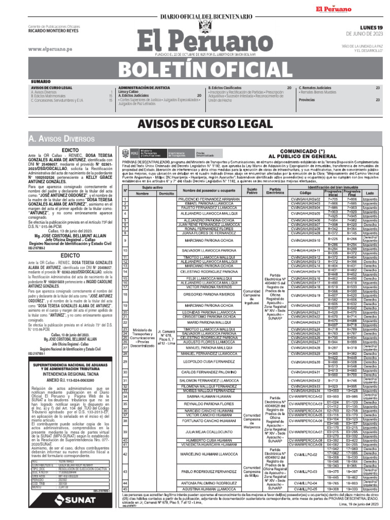 Diario Oficial El Peruano | PDF | Perú