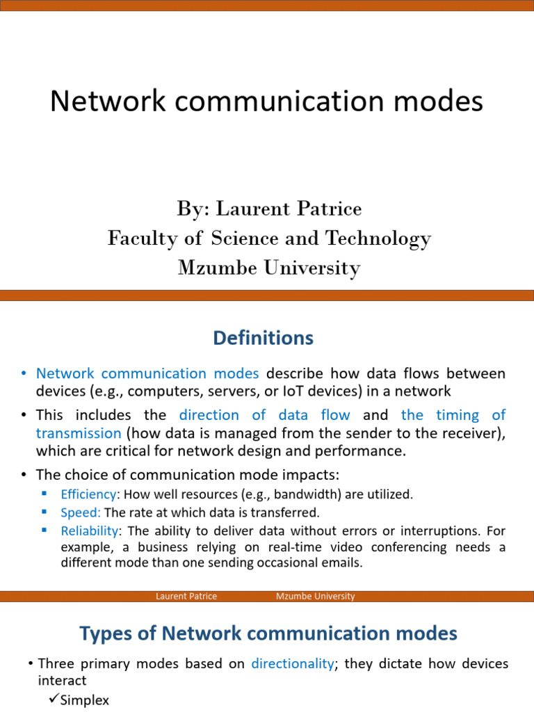 Network Communication Modes | PDF | Duplex (Telecommunications) | Computer Network