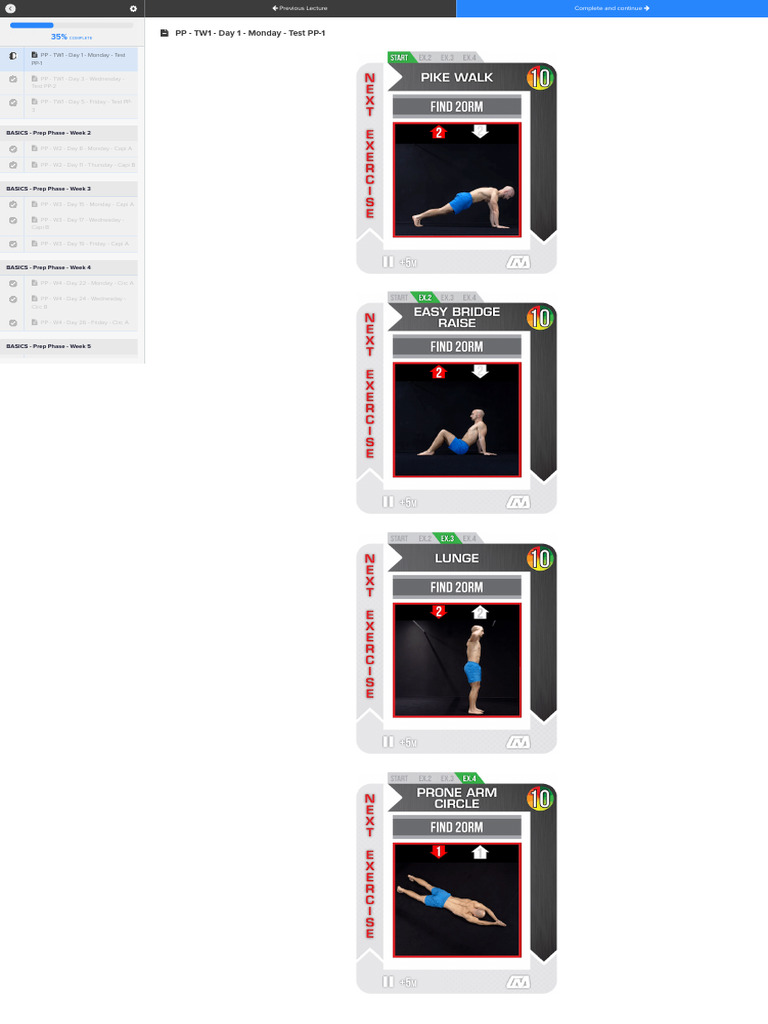 PP - TW1 - Day 1 - Monday - Test PP-1 - Cali Move | PDF