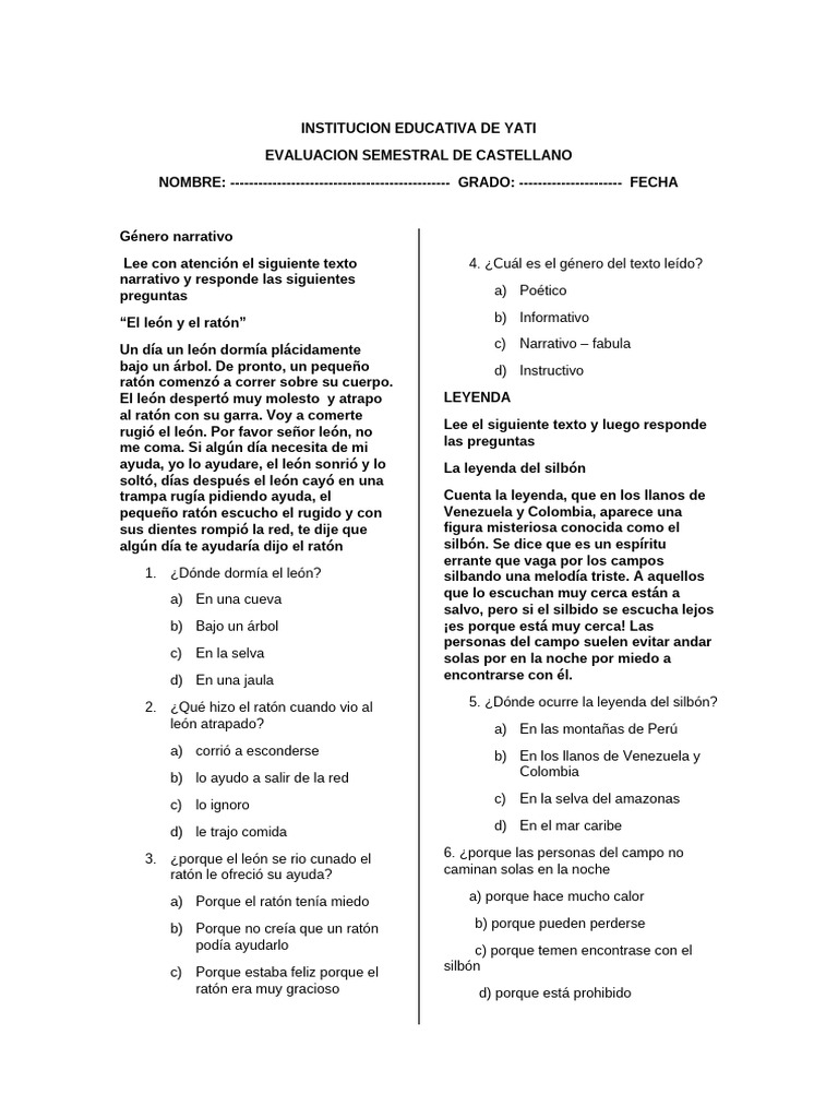 Evaluacion de Marelvis Nuevo1 - Copia | PDF