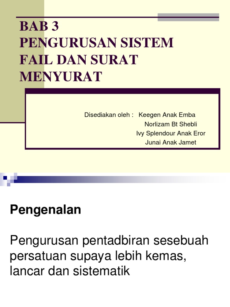 Bab 3 Sistem Fail & Surat-Menyurat | PDF