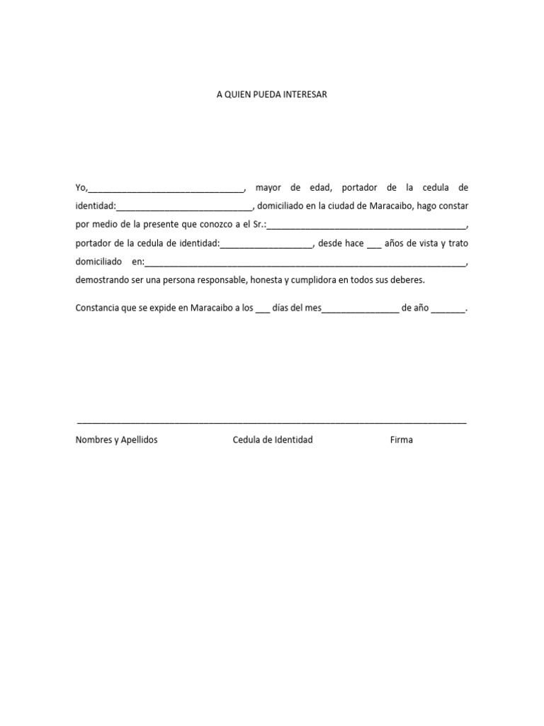 A Quien Pueda Interesar | PDF