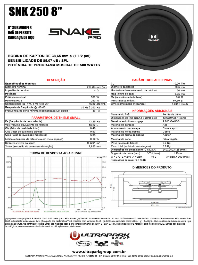 SNK 250 8 Ficha de Parametros | PDF | Indutor | Engenharia Elétrica