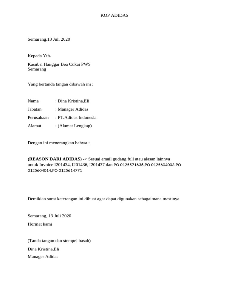 Draft Surat Keterangan | PDF