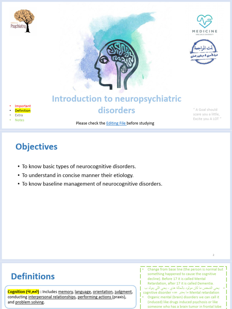 1-Introduction To Neuropsychiatric Disorders | PDF | Dementia ...