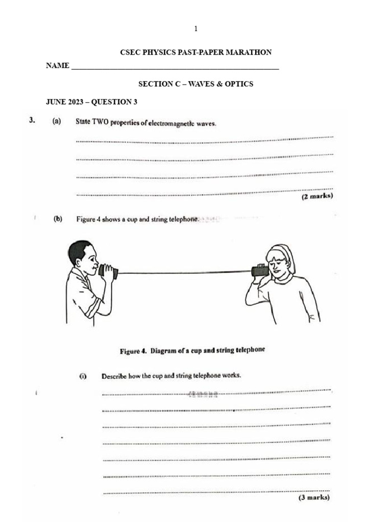 CSEC Physics Past Paper Questions | PDF