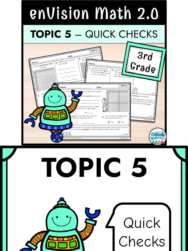 enVisionMath203rdGradeTopic5QuickChecks 1 | PDF
