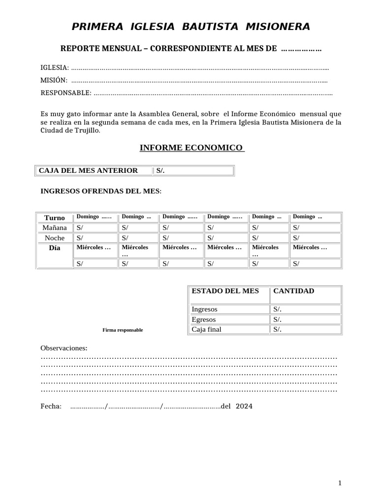 Informe Económico Mensual 2024 | PDF