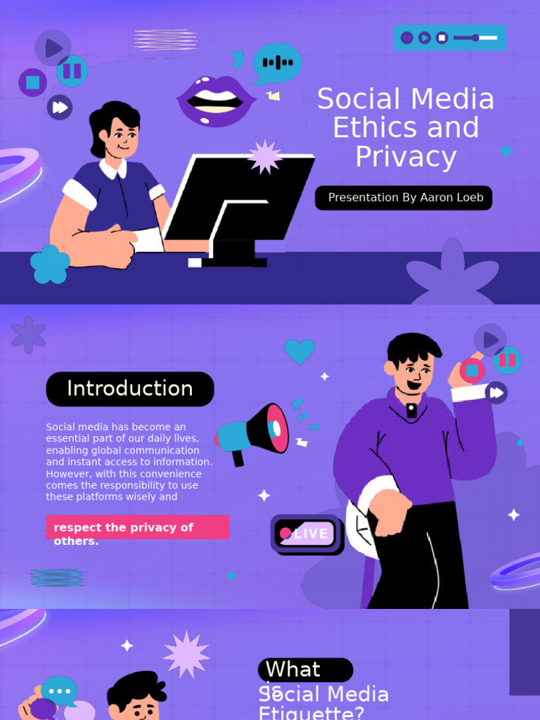 Purple Illustrative Social Media Ethics and Privacy Presentation | PDF
