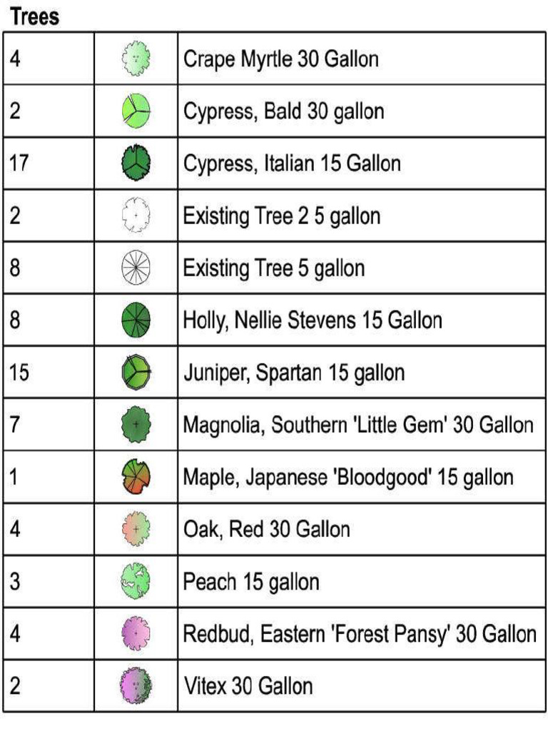 Master Landscape Plan Key Trees 1 | PDF