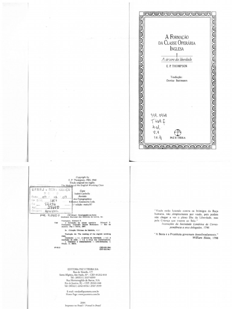 A Formação da Classe Operária Inglesa | PDF