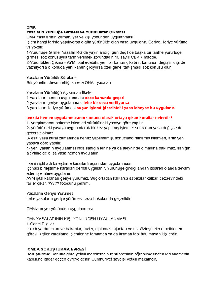 CMK - 1.dönem | PDF