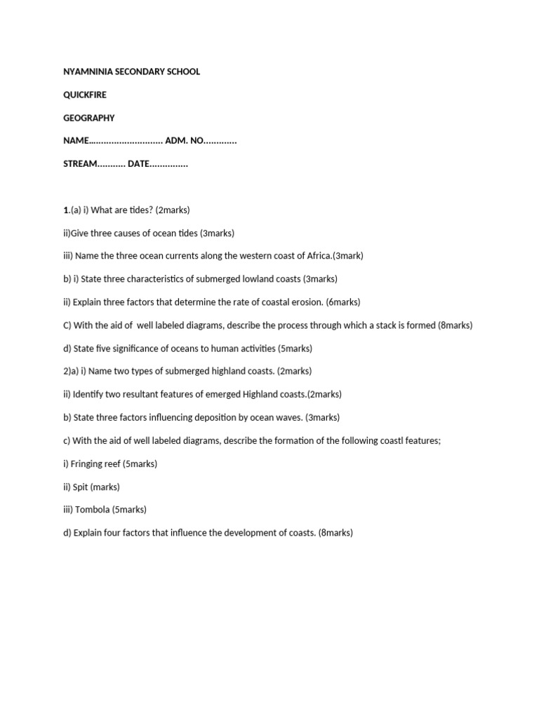 Geog Quickfire | PDF