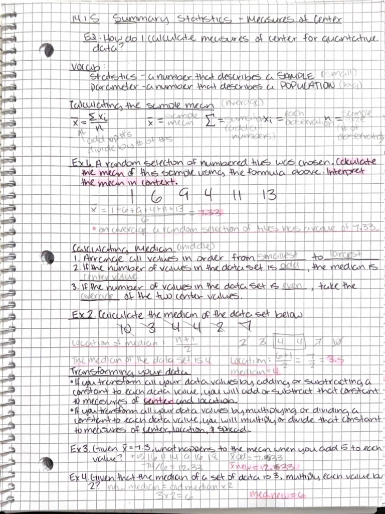 Pre calc statistics | PDF