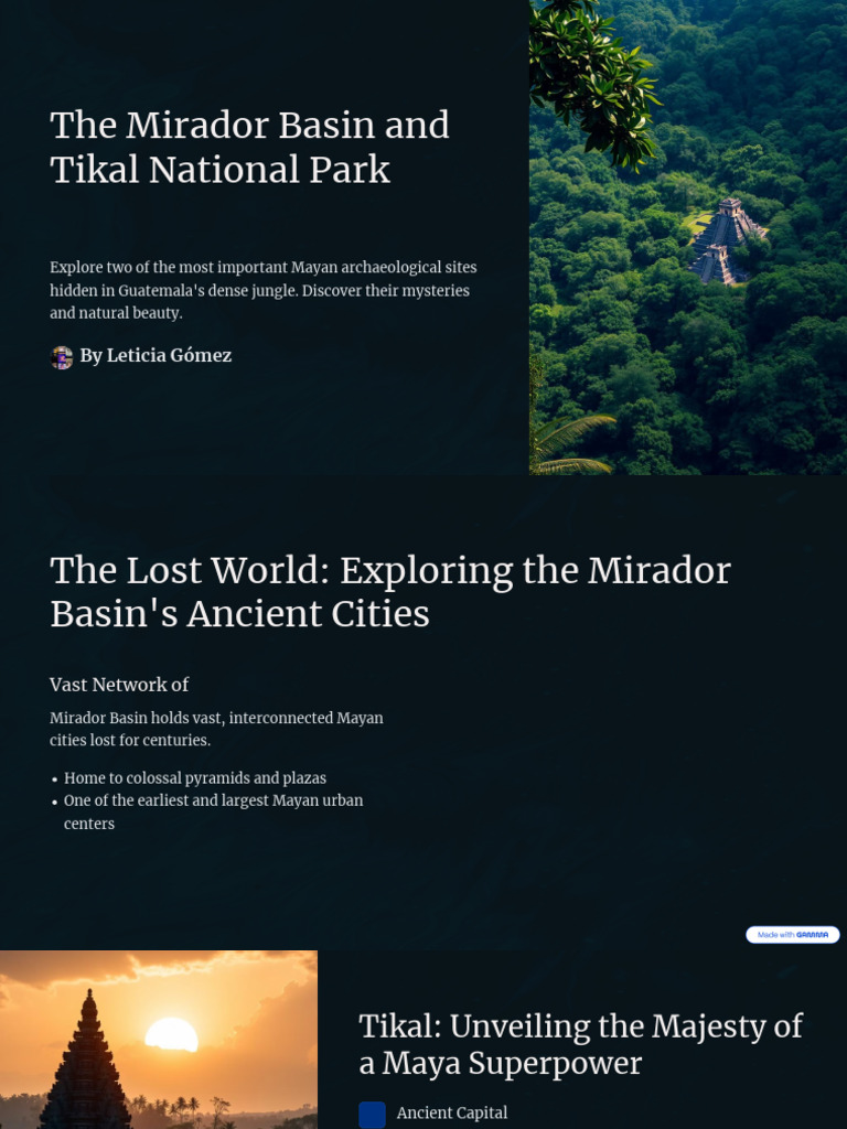 The Mirador Basin and Tikal National Park A Journey Through Time - PPTX ...