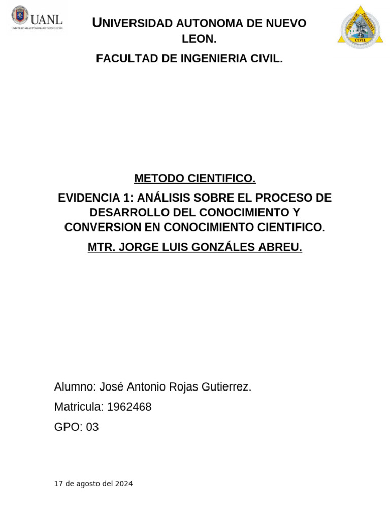 Evidencia1-Metodos Cientificos | PDF