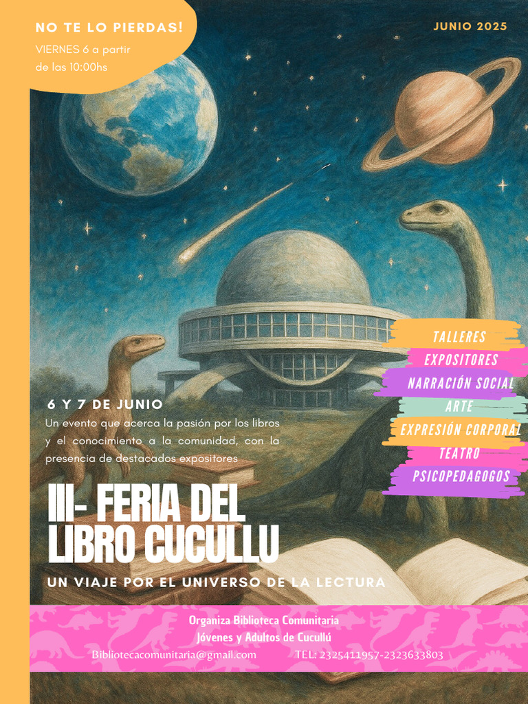 Feria del Libro Cucullú 2025: Lectura y Arte | PDF | Bailes | Narración