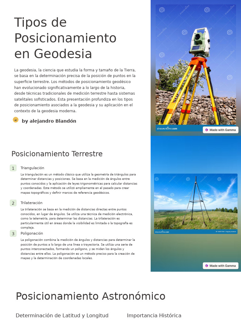 Tipos de Posicionamiento en Geodesia | PDF | Sistema de Posicionamiento Global | Geodesia