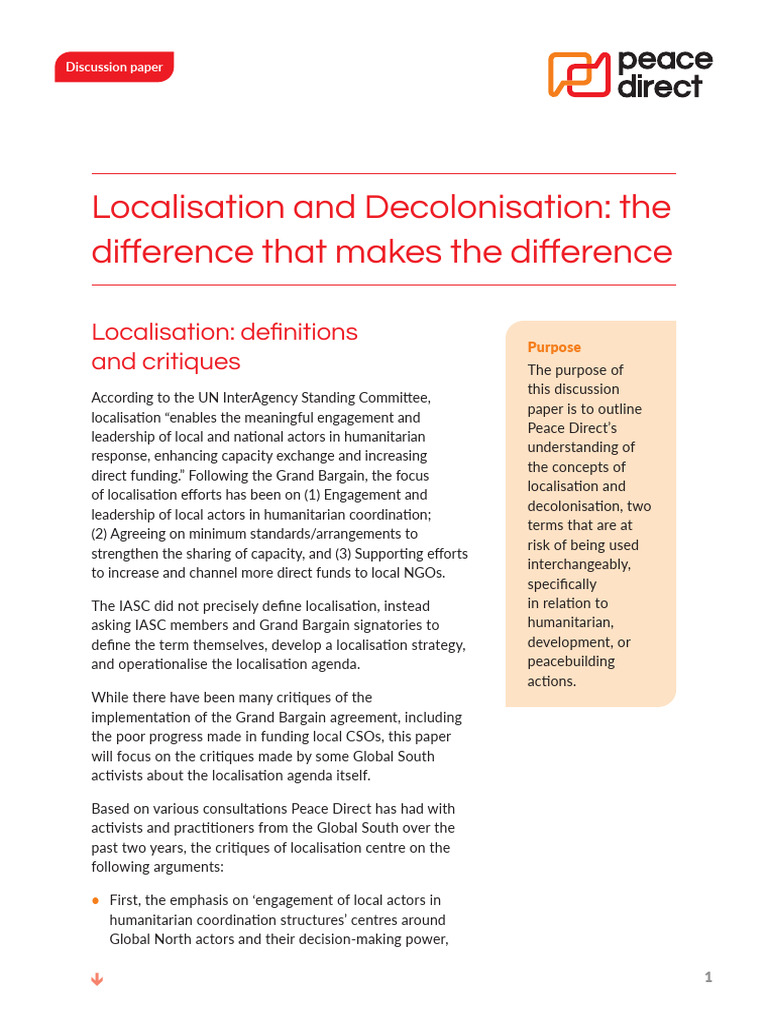 PD Localisation and Decolonisation Report v3 | PDF | Peacebuilding