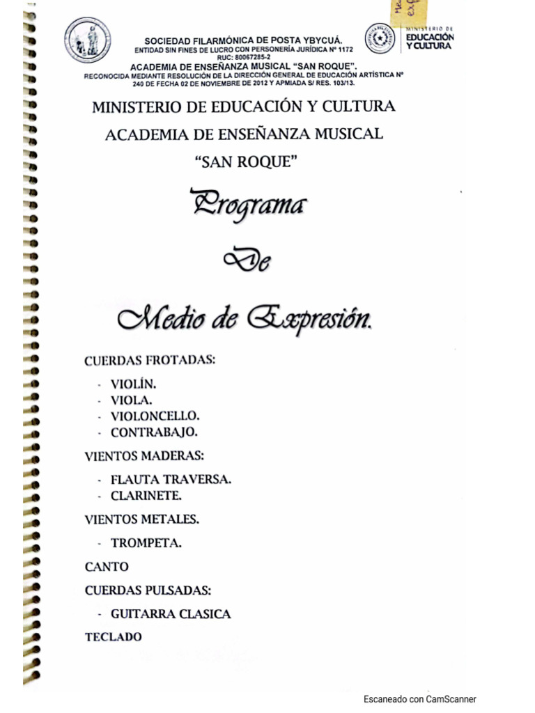 Programa de Violín MEC | PDF
