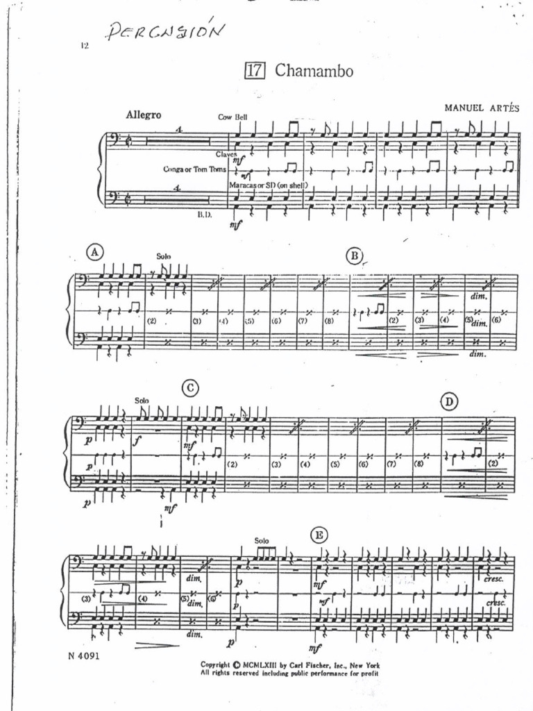 Chamambo-Percusion | PDF