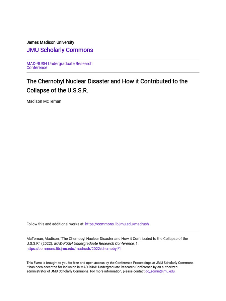 The Chernobyl Nuclear Disaster and How It Contributed To The Col | PDF | Chernobyl Disaster ...