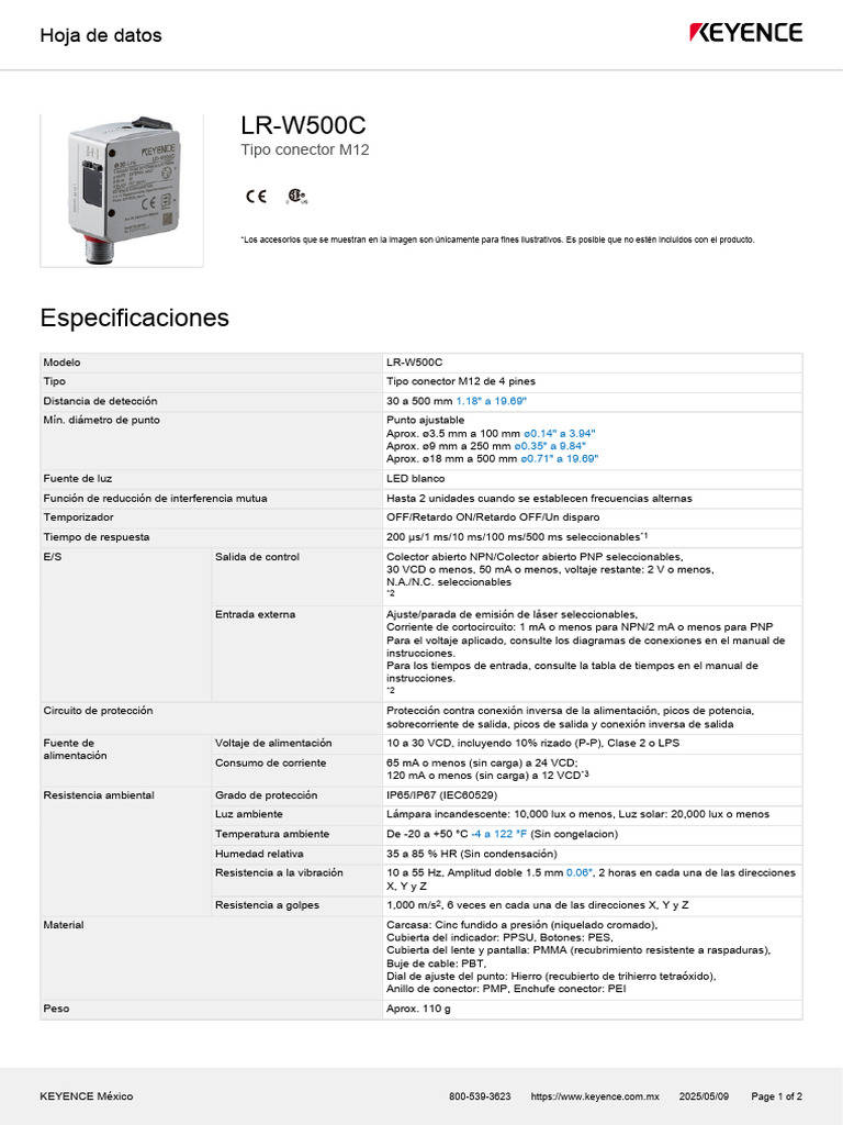 LR-W500C Datasheet | PDF | Conector eléctrico | Transistor de unión bipolar