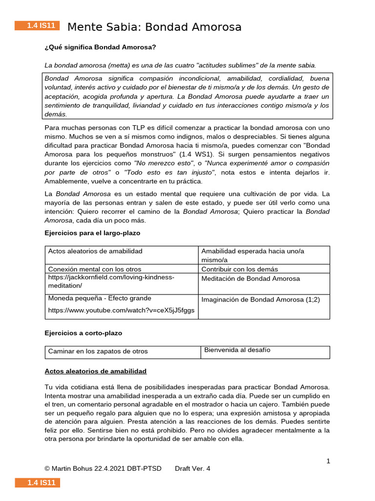 1.4 IS 11 Wise Mind - Loving Kindness DBT-PTSD CV 4 7.5.2021 | PDF | Conceptos psicologicos ...
