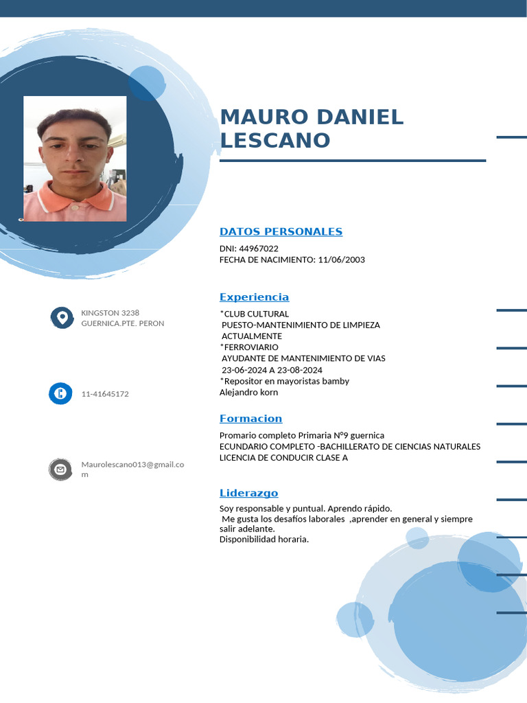 CV Mauro Lescano Actualizado | PDF