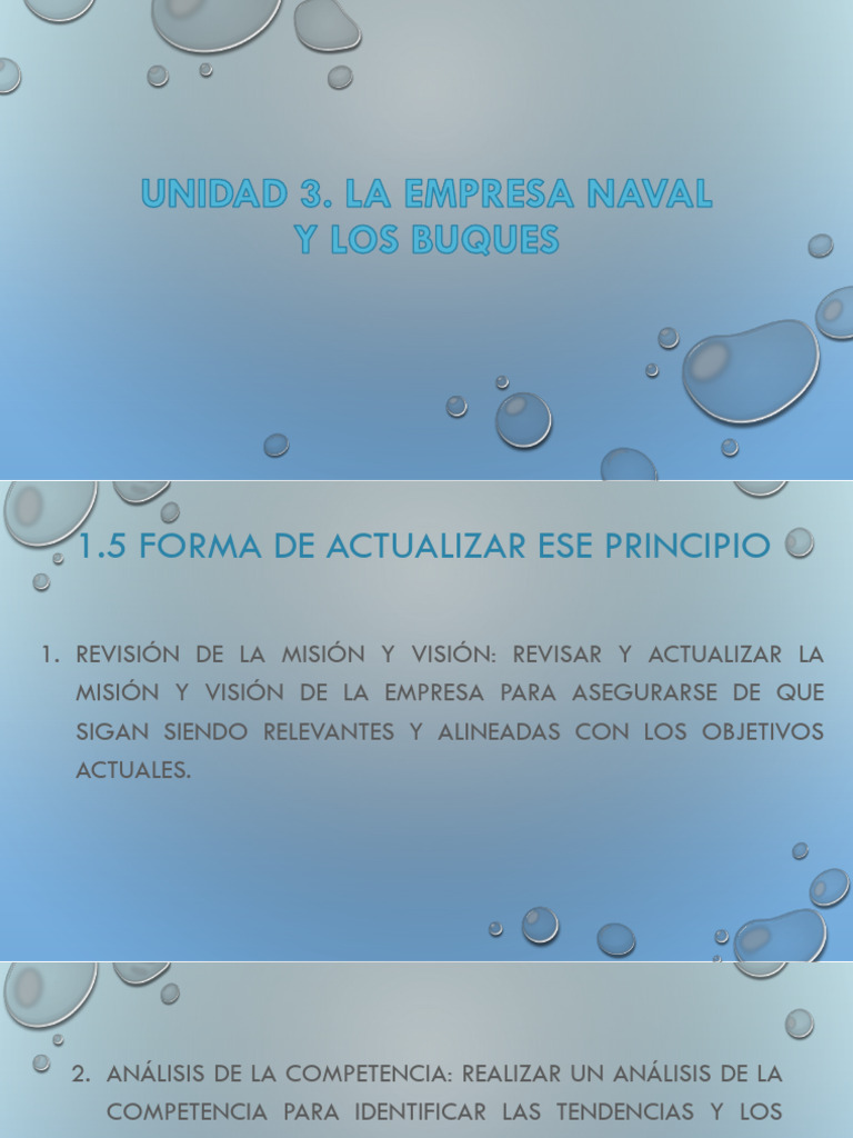 Unidad 3. La Empresa Naval y Los Buques | PDF | Calidad (comercial) | Sustentabilidad